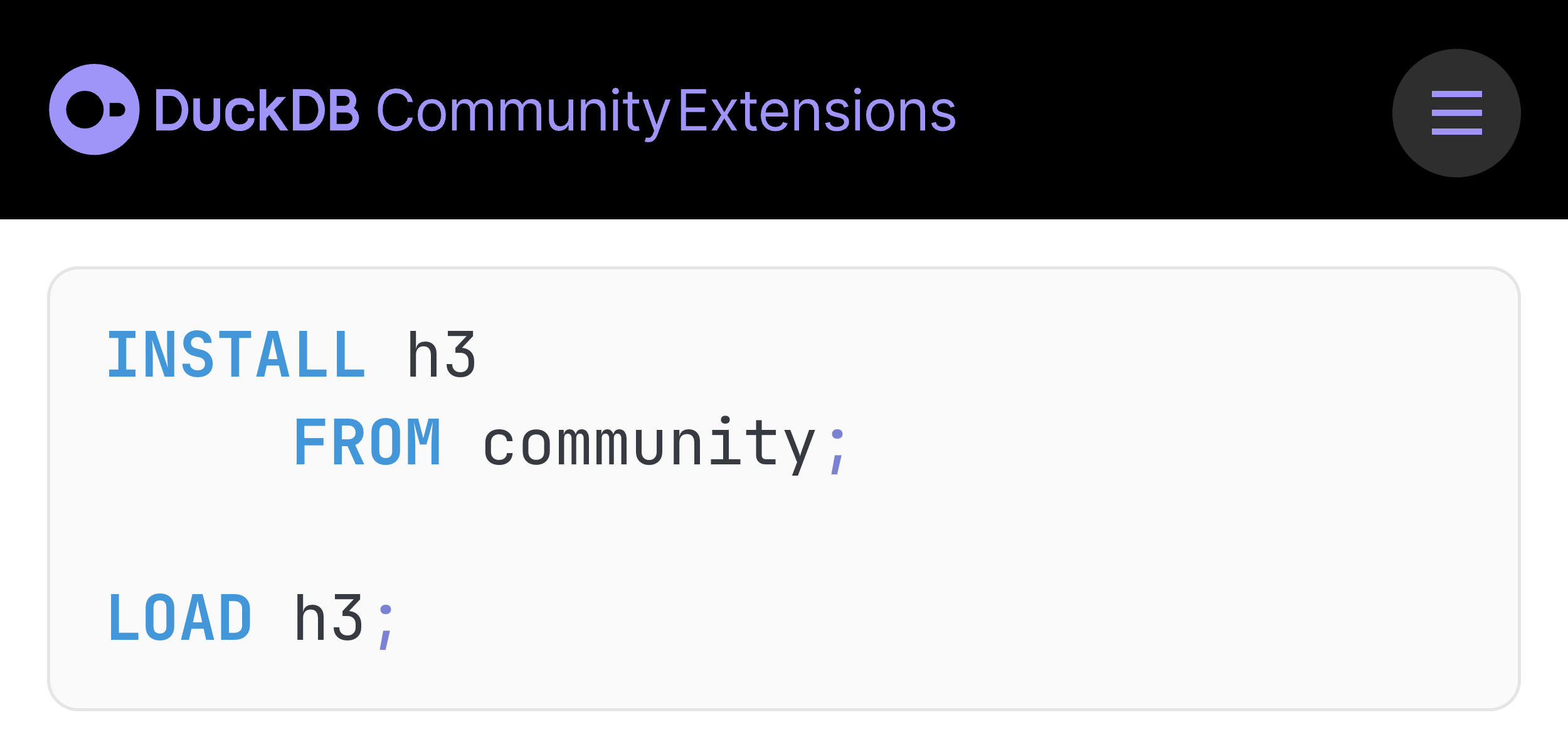h3 – DuckDB Community Extensions