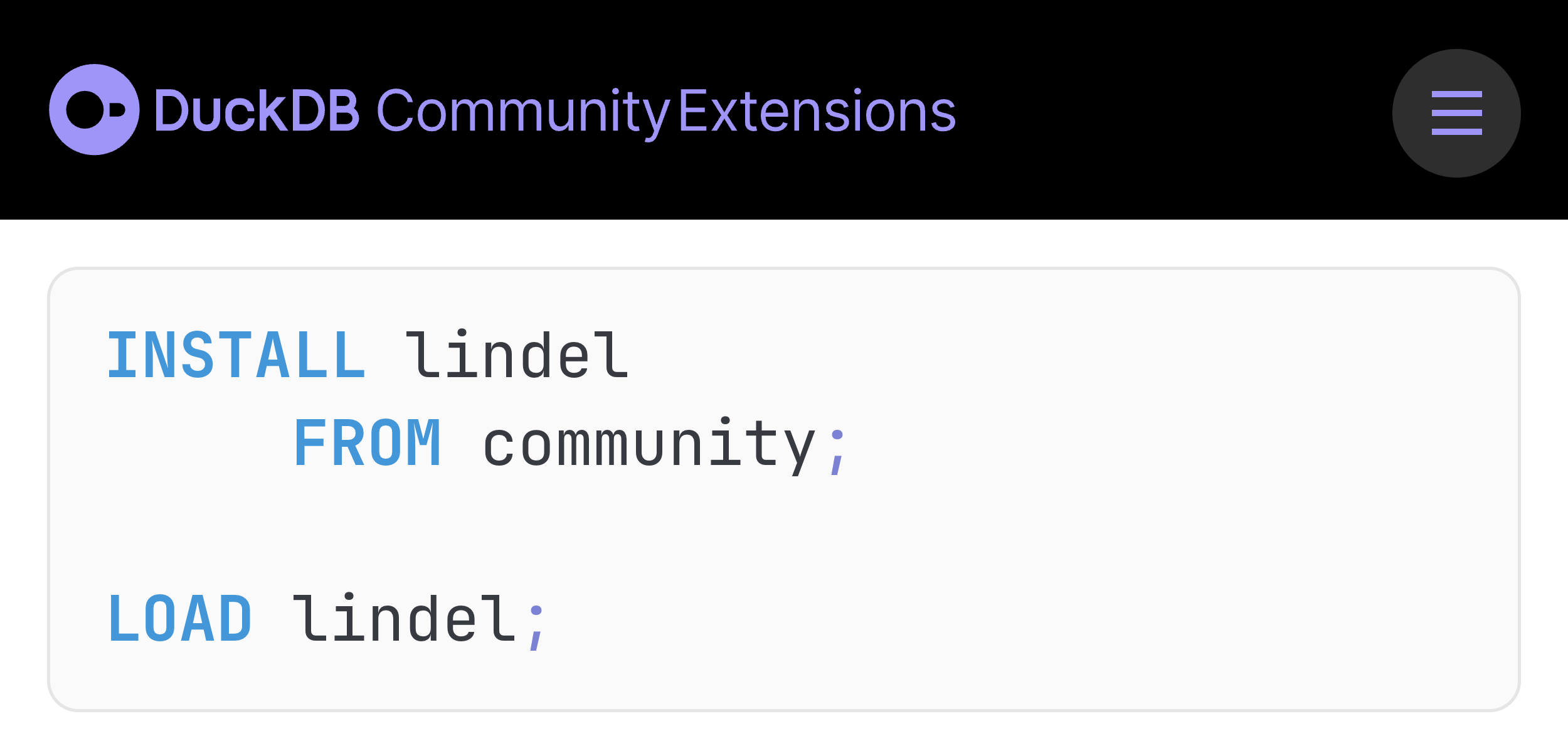 lindel – DuckDB Community Extensions