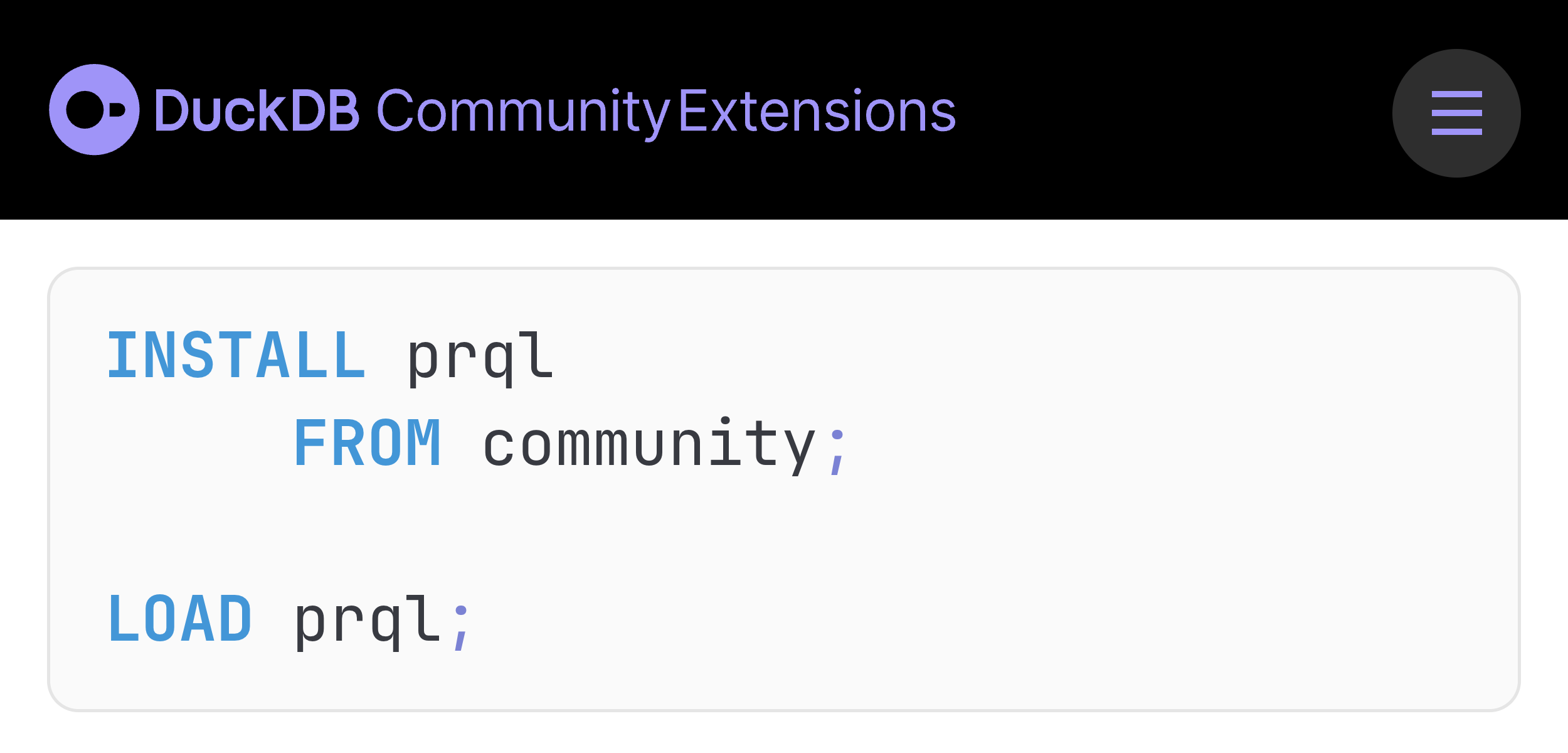 prql – DuckDB Community Extensions prql – DuckDB Community Extensions