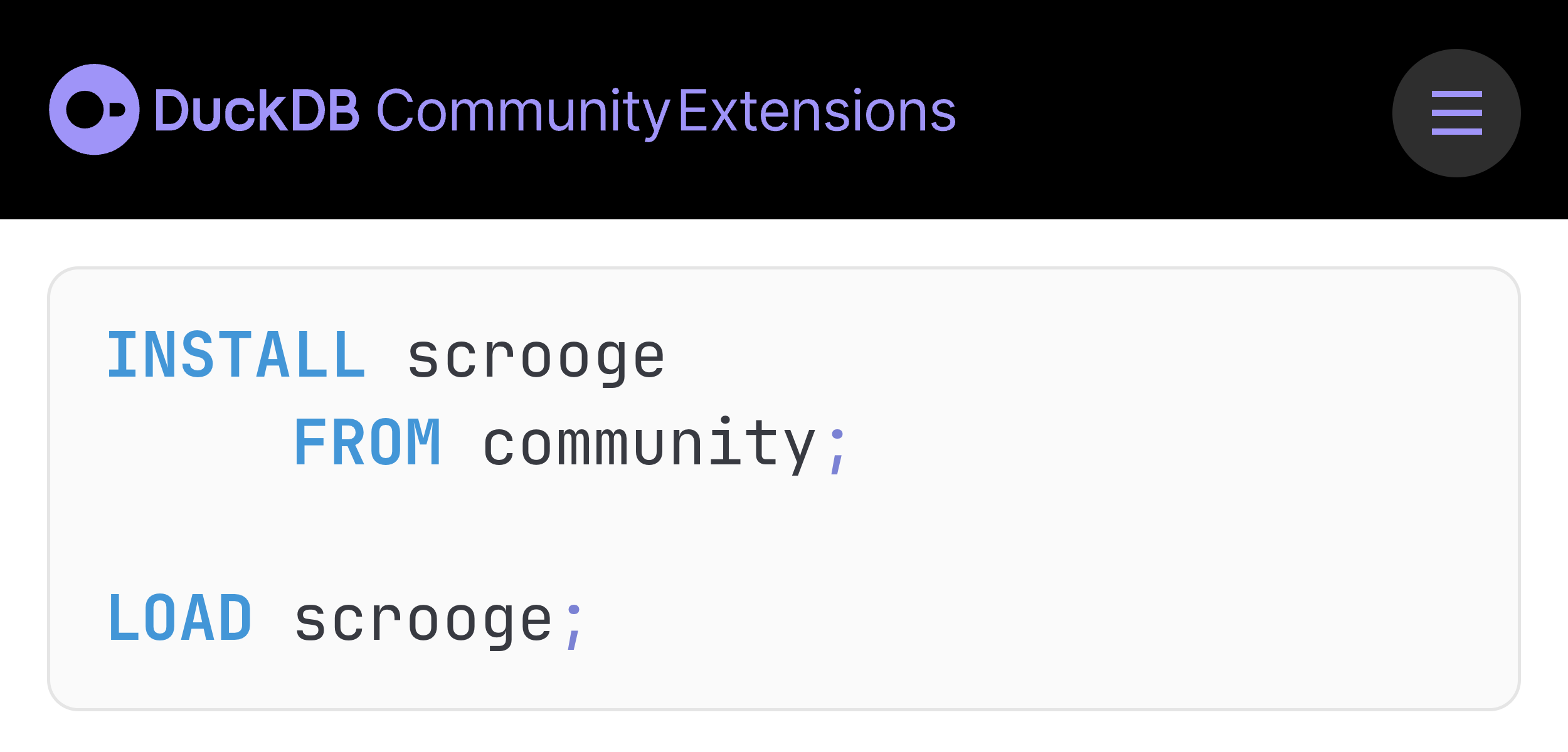 scrooge – DuckDB Community Extensions scrooge – DuckDB Community Extensions